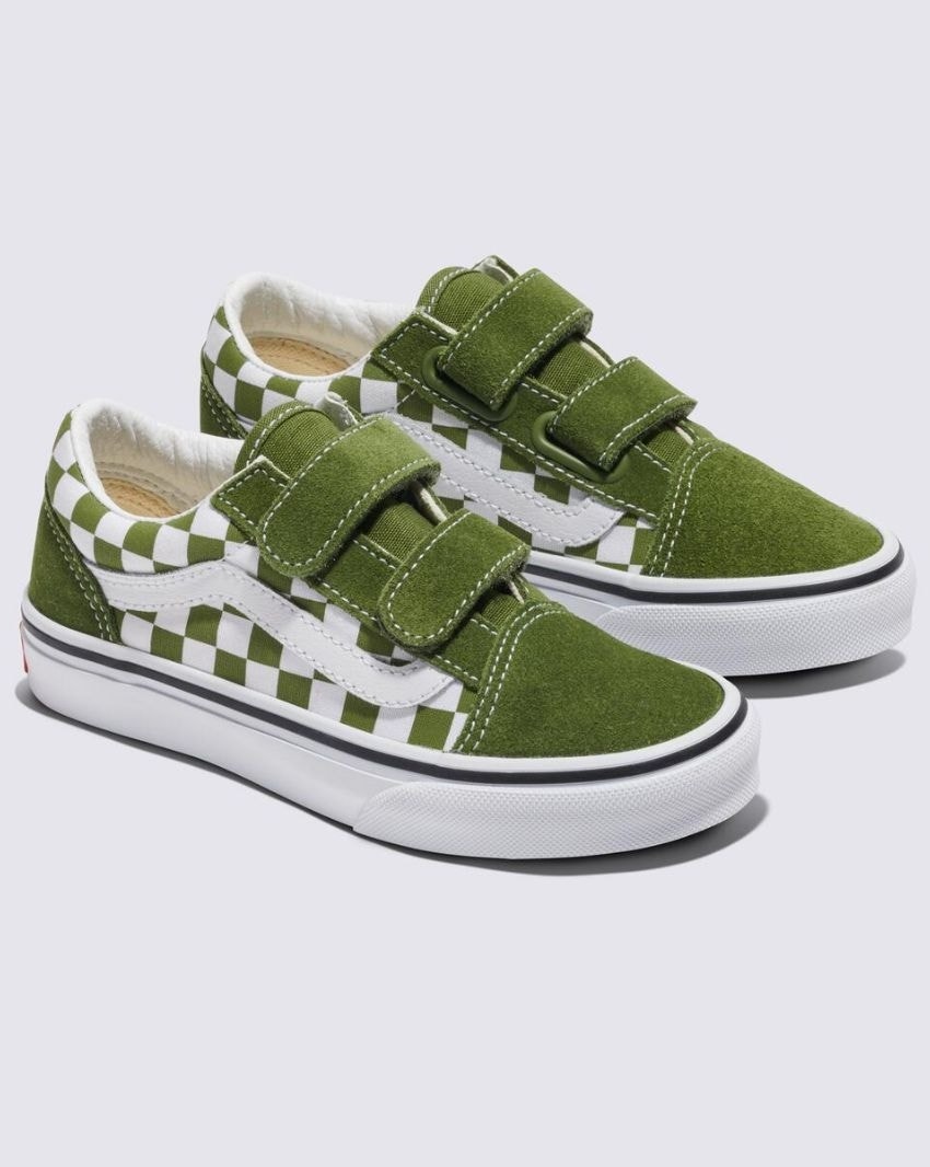 KIDS OLD SKOOL V - COLOR THEORY CHECKERBOARD PESTO - Shop valet